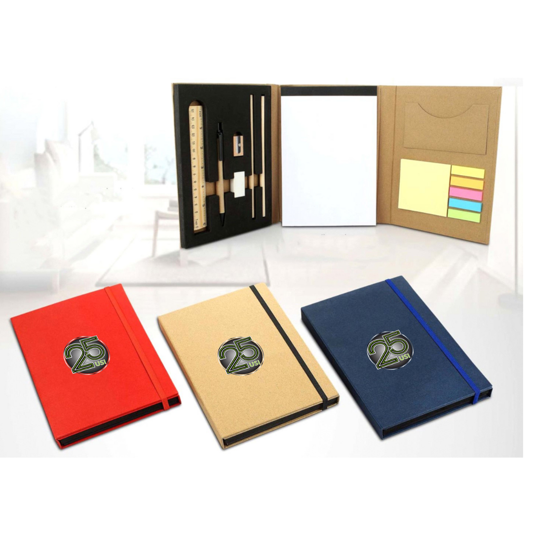 3 FOLD NOTEBOOK WITH WOODEN STATIONARY SET – Consortium Gifts (Deloitte)